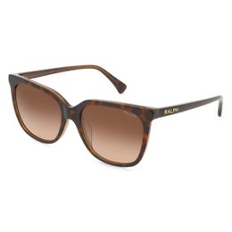 Ralph Lauren Ralph 0RA5343U | Damen-Sonnenbrille | Fassung: Vollrand, Quadratisch, Acetat, Havanna | Glasfarbe: Braun Verlaufend
