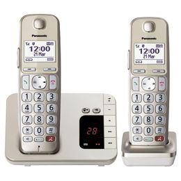 Panasonic Schnurloses Telefon-Set mit Anrufbeantworter KX-TGE262GN champagner