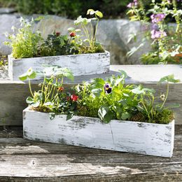 Pflanzer "Shabby-White", 2er Set