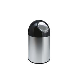 Push-M&uuml;lleimer, Stahl, Volumen 30 l, verzinkter Innenbeh&auml;lter, Edelstahl kaiserkraft