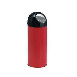 Push-M&uuml;lleimer, Stahl, Volumen 55 l, verzinkter Innenbeh&auml;lter, rot, ab 2 Stk kaiserkraft