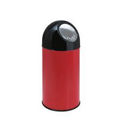 Push-M&uuml;lleimer, Stahl, Volumen 40 l, verzinkter Innenbeh&auml;lter, rot, ab 2 Stk kaiserkraft