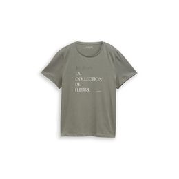 Tom Tailor T-Shirt Damen Gr&ouml;&szlig;e M khaki / wei&szlig;