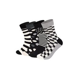 Happy Socks Socken Damen Gr&ouml;&szlig;e 36/40 grau / schwarz / wei&szlig;
