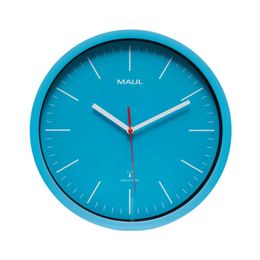 Maul Wanduhr Mauljump &Oslash; 31 x 4.2 cm funkgesteuert Kunststoff 1 x AA (1.5 V) hellblau