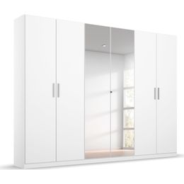 Dreht&uuml;renschrank Rauch "Kleiderschrank Schrank Garderobe Ankleide KOLUNA mit Dekor-Front", wei&szlig; (alpinwei&szlig;), B:271cm H:210cm T:54cm, Holzwerkstoff, Schr&auml;nke, Dreht&uuml;renschrank, mit Spiegel, inkl. 2 Innenschubladen sowie extra B&ouml;den