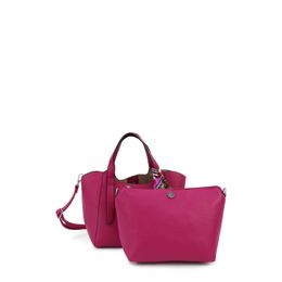 Schultertasche Harpa "SAGE", Damen, Gr. B/H/T: 24cm x 21cm x 33cm, pink, Polyurethan (PU), unifarben, Taschen Schultertasche, mit dekorativem Schal