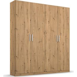 Dreht&uuml;renschrank Rauch "Kleiderschrank Schrank Garderobe KOLUNA mit Dekor-Front", braun (eiche artisan), B:181cm H:229cm T:54cm, Holzwerkstoff, Schr&auml;nke, Dreht&uuml;renschrank, inkl. 2 Innenschubladen sowie extra Einlegeb&ouml;den MADE IN GERMANY
