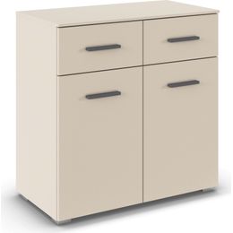 Kommode Rauch "Gamma", beige (champagner), B:80cm H:81cm T:42cm, Holzwerkstoff, Sideboards, Kommode, mit zwei T&uuml;ren und zwei ger&auml;umigen Schubladen MADE IN GERMANY