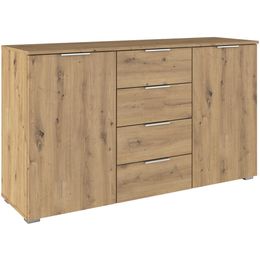 Kombikommode OTTO HOME, B:120cm H:81cm T:42cmeiche artisan, Holzwerkstoff, Schlafzimmer, Sideboards, "Sideboard Schubladenkommode AGORDO mit Dekor-