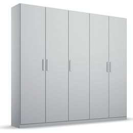 Dreht&uuml;renschrank Rauch "Kleiderschrank Schrank Garderobe KOLUNA mit Dekor-Front", grau (seidengrau), B:226cm H:210cm T:54cm, Holzwerkstoff, Schr&auml;nke, Dreht&uuml;renschrank, inkl. 2 Innenschubladen sowie extra Einlegeb&ouml;den MADE IN GERMANY
