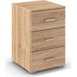 Nachtkommode Rauch "Gamma", eiche sonoma, B:40cm H:61cm T:42cm, Holzwerkstoff, Sideboards, mit 3 ger&auml;umigen Schubladen MADE IN GERMANY