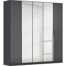 Dreht&uuml;renschrank OTTO HOME "Kleiderschrank Kleiderschr&auml;nke Schrank Garderobe AGORDO mit Glasfront", grau (graumetallic, glas basalt), B:226cm H:229cm T:54cm, Holzwerkstoff, Schr&auml;nke, Dreht&uuml;renschrank, durchdachte Innenausstattung, in 7 Breiten und 2 H&ouml;hen MADE IN GERMANY