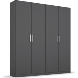Dreht&uuml;renschrank Rauch "Kleiderschrank Schrank Garderobe KOLUNA mit Dekor-Front", grau (graumetallic), B:181cm H:210cm T:54cm, Holzwerkstoff, Schr&auml;nke, Dreht&uuml;renschrank, inkl. 2 Innenschubladen sowie extra Einlegeb&ouml;den MADE IN GERMANY