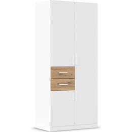 Dreht&uuml;renschrank Rauch "Kleiderschrank Schrank Garderobe MAIKA mit Dekor-Front", wei&szlig; (alpinwei&szlig;, eiche artisan), B:91cm H:210cm T:54cm, Holzwerkstoff, Schr&auml;nke, Dreht&uuml;renschrank, 2 Schubladen, in verschiedenen Breiten, H&ouml;hen, Farben, MADE IN GERMANY