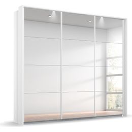 Schwebet&uuml;renschrank Rauch "Kleiderschrank Schrank Garderobe OTELI inkl. 3 Innenschubladen", wei&szlig;, B:211cm H:233cm T:68cm, Holzwerkstoff, Schr&auml;nke, Schwebet&uuml;renschrank, mit Spiegelfront und Passepartout optional mit Beleuchtung