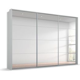 Schwebet&uuml;renschrank Rauch "Kleiderschrank Schrank Garderobe OTELI inkl. 3 Innenschubladen", grau (seidengrau), B:278cm H:233cm T:68cm, Holzwerkstoff, Schr&auml;nke, Schwebet&uuml;renschrank, mit Spiegelfront und Passepartout optional mit Beleuchtung