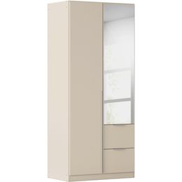 Dreht&uuml;renschrank OTTO HOME "Kleiderschrank Schrank Garderobe AGORDO mit Dekor- oder Hochglanzfront", beige (champagner), B:91cm H:210cm T:54cm, Holzwerkstoff, Schr&auml;nke, Dreht&uuml;renschrank, mit Au&szlig;enschubk&auml;sten, in 7 Breiten und 2 H&ouml;hen MADE IN GERMANY