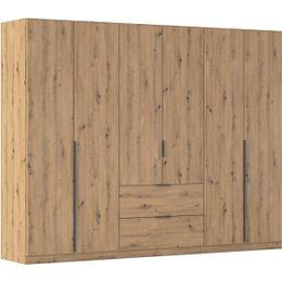 Dreht&uuml;renschrank OTTO HOME "Kleiderschrank Schrank Garderobe AGORDO mit Dekor- oder Hochglanzfront", braun (eiche artisan), B:271cm H:210cm T:54cm, Holzwerkstoff, Schr&auml;nke, Dreht&uuml;renschrank, mit Au&szlig;enschubk&auml;sten, in 7 Breiten und 2 H&ouml;hen MADE IN GERMANY, Topseller