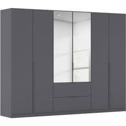 Dreht&uuml;renschrank OTTO HOME "Kleiderschrank Schrank Garderobe AGORDO mit Dekor- oder Hochglanzfront", grau (graumetallic), B:271cm H:210cm T:54cm, Holzwerkstoff, Schr&auml;nke, Dreht&uuml;renschrank, mit Au&szlig;enschubk&auml;sten, in 7 Breiten und 2 H&ouml;hen MADE IN GERMANY