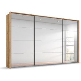 Schwebet&uuml;renschrank Rauch "Kleiderschrank Schrank Garderobe OTELI inkl. 3 Innenschubladen", braun (eiche artisan), B:323cm H:214cm T:68cm, Holzwerkstoff, Schr&auml;nke, Schwebet&uuml;renschrank, mit Spiegelfront und Passepartout optional mit Beleuchtung