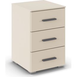 Nachtkommode Rauch "Gamma", beige (champagner), B:40cm H:61cm T:42cm, Holzwerkstoff, Sideboards, mit 3 ger&auml;umigen Schubladen MADE IN GERMANY