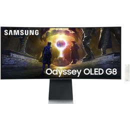 Samsung Curved-Gaming-OLED-Monitor "S34DG850SU", Energieeffizienz: G (A-G), silber, B:81,36cm H:36,35cm T:12,81cm, Monitore