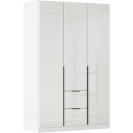 Dreht&uuml;renschrank OTTO HOME "Kleiderschrank Kleiderschr&auml;nke Schrank Garderobe AGORDO mit Glasfront", wei&szlig; (alpinwei&szlig;, glas kristallwei&szlig;), B:136cm H:229cm T:54cm, Holzwerkstoff, Schr&auml;nke, Dreht&uuml;renschrank, mit Au&szlig;enschubk&auml;sten, in 7 Breiten und 2 H&ouml;hen MADE IN GERMANY