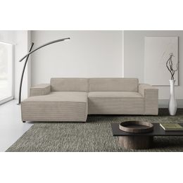 Ecksofa WERK2, B:268cm H:70cm T:163cmgreige, 90% Polyester, 10% Nylon, Wohnzimmer, Sofas, "Trento, elegant & zeitlos, Breite 268cm, pflegeleichte