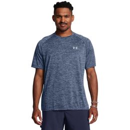 Trainingsshirt Under Armour "UA TECH 2.0 SS TEE", Herren, Gr. 3XL, grau (academy 408), Jersey, Obermaterial: 100% Polyester, normal, Rundhals, Raglan&auml;rmel abgesteppt, Shirts, optimierte Passform, schnell trocknend, atmungsaktiv