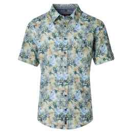 Kurzarmhemd Casamoda "Casamoda Freizeithemd Kurzarm Print", Herren, Gr. L, Normalgr&ouml;&szlig;en, gr&uuml;n, 100% Baumwolle, bedruckt, l&auml;ssig geschnitten, Hemden