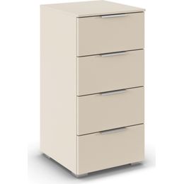 Schubkastenkommode Rauch "Highboard Sideboard Schubladenkommode Kommode ASTANA", beige (champagner), B:40cm H:81cm T:42cm, Holzwerkstoff, Sideboards, mit 4 ger&auml;umigen Schubladen, Kantengriff in Alufarben MADE IN GERMANY