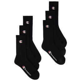 Tennissocken Champion, Herren, Gr. 39-42, schwarz (6x schwarz), Obermaterial: 70% Baumwolle, 28% Polyester, 2% Elasthan, Socken Tennissocken, f&uuml;r Erwachsene, sportlicher Stil, mit Logoschriftz&uuml;gen, elastisch