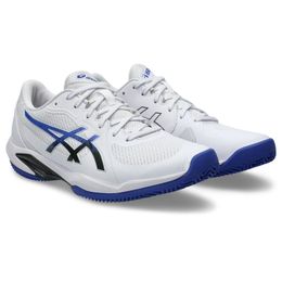 Tennisschuh asics "SOLUTION SWIFT FF 2 CLAY", Herren, Gr. 46,5, wei&szlig; (wei&szlig;, schwarz cobalt), Synthetik, Schuhe, Sandplatzschuhe f&uuml;r Aschepl&auml;tze