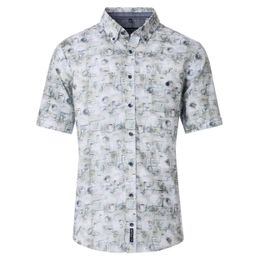 Kurzarmhemd Casamoda "Casamoda Freizeithemd Kurzarm Print", Herren, Gr. M, Normalgr&ouml;&szlig;en, beige, 100% Baumwolle, bedruckt, l&auml;ssig geschnitten, Hemden