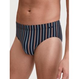 Slip Calida "Grafic Cotton", Damen, Gr. L (52/54), braun (glazed ginger), Single Jersey, Obermaterial: 90% Baumwolle, 10% Elasthan, k&ouml;rpernah, Unterhosen Slip, gestreift, ohne Eingriff, &uuml;berzogenem Bund, Single Jersey, elastisch