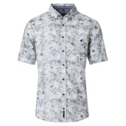 Kurzarmhemd Casamoda "Casamoda Freizeithemd Kurzarm Print", Herren, Gr. M, Normalgr&ouml;&szlig;en, beige, 100% Baumwolle, bedruckt, l&auml;ssig geschnitten, Hemden
