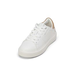 Marc O'Polo Sneaker MARC O'POLO "aus edlem Rindleder", Damen, Gr. 39, sanftes wei&szlig;, fine sand, Obermaterial: 100% Leder, unifarben, Schuhe Sneaker