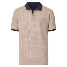 Poloshirt Casamoda "Casamoda Polo-Shirt Print", Herren, Gr. M, beige, 50% Baumwolle, 50% Polyester, Shirts