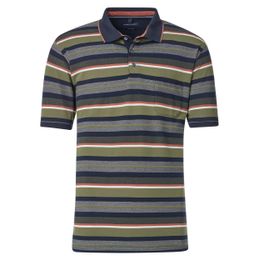Poloshirt Casamoda "Casamoda Polo-Shirt gestreift", Herren, Gr. M, gr&uuml;n (olive), 50% Baumwolle, 50% Polyester, Shirts
