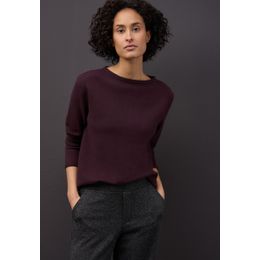 Strickpullover Street One, Damen, Gr. 46, jazz berry, Stoff, 30% Polyester, 27% Polyacryl, 23% Polyamid, 20% Viskose, unifarben, regular fit normal, U-Boot-Ausschnitt, Rollsaum, Pullover Strickpullover, aus softem Materialmix