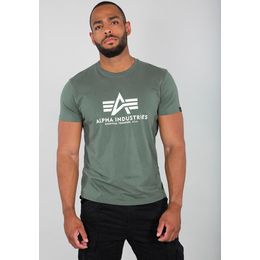 T-Shirt Alpha Industries "Basic T-Shirt", Damen, Gr. S, gr&uuml;n (vintage gr&uuml;n), Single Jersey, Obermaterial: 100% Baumwolle, bedruckt, regular fit normal, Rundhals, normaler Saum, Shirts T-Shirt, Baumwolle, regular fit