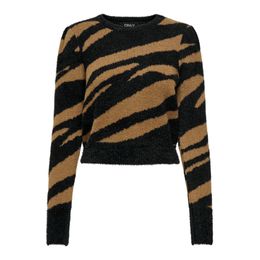 Only Pullover 'Ella' Damen Gr&ouml;&szlig;e S karamell / schwarz