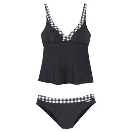 Lascana Tankini Damen Gr&ouml;&szlig;e M grau / schwarz / wei&szlig;