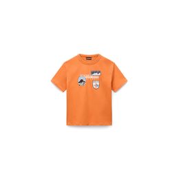 Napapijri T-Shirt 'S-Primero' Jungen Gr&ouml;&szlig;e 128 opal / orange / schwarz / offwhite