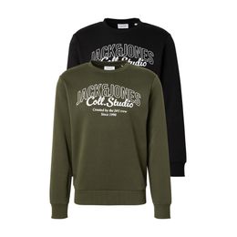 Jack & Jones Jack & Jones Sweatshirt 'JJMakoto' Herren Gr&ouml;&szlig;e S khaki / schwarz / wei&szlig;