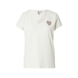 Pieces T-Shirt 'PCNEW BILLY' Damen Gr&ouml;&szlig;e XL beige / braun / wollwei&szlig;