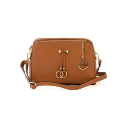 Mia Tomazzi Leder-Umh&auml;ngetasche "Certosa" in Hellbraun - (B)24 x (H)16 x (T)8 cm - 75% | Damen-taschen