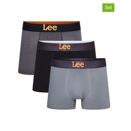 LEE Underwear 3er-Set: Boxershorts "Lucan" in Grau/ Schwarz - 55% | Gr&ouml;&szlig;e M | Herren-waesche