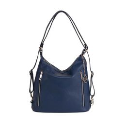 Mia Tomazzi Leder-Rucksack "Giulianova" in Dunkelblau - (B)28 x (H)29 x (T)12 cm - 74% | Damen-taschen